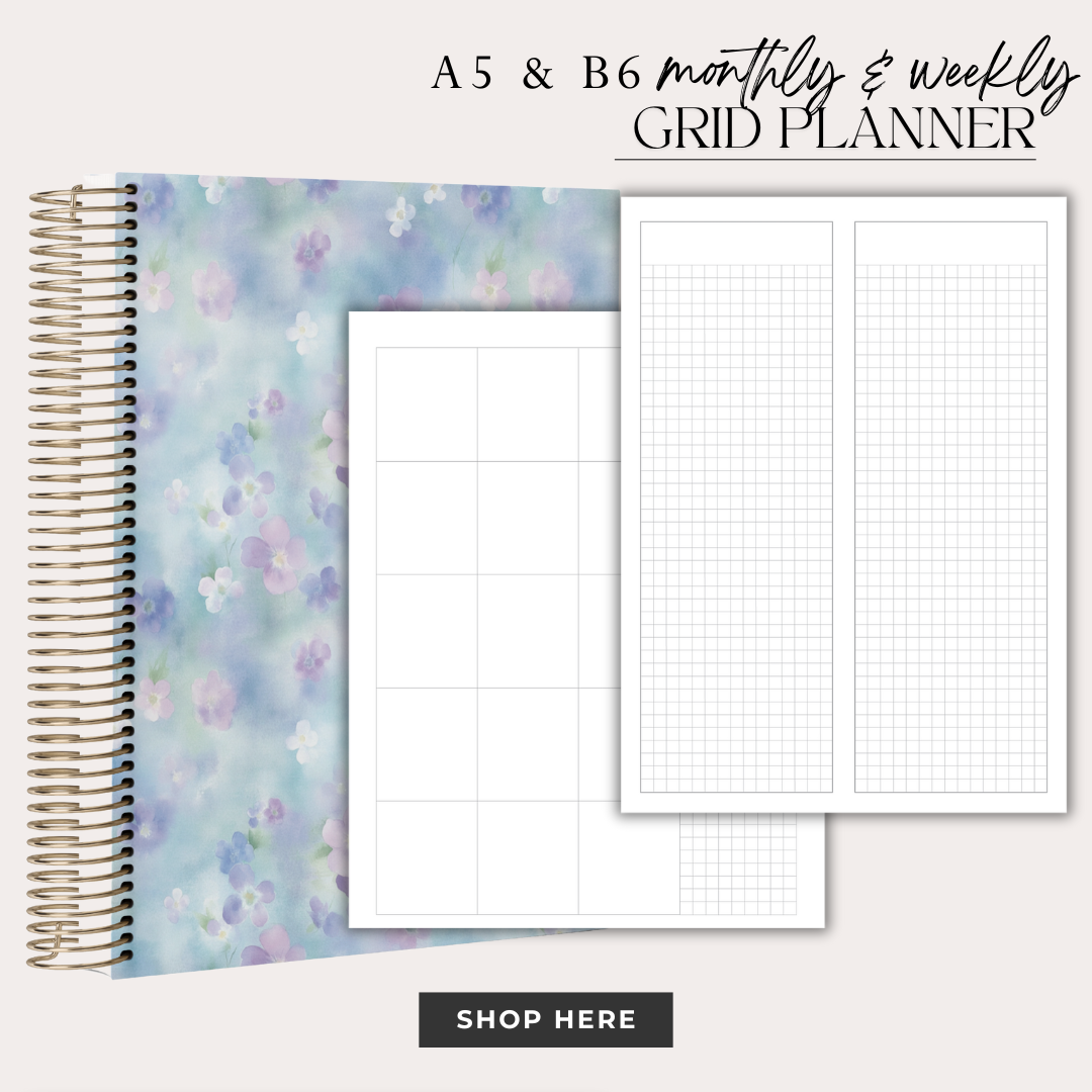 Grid Planner (Monthly & Weekly) – Harriet Wright Designs