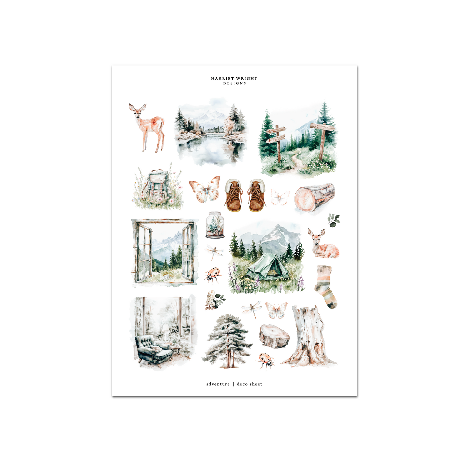 Adventure | Deco Sheet – Harriet Wright Designs