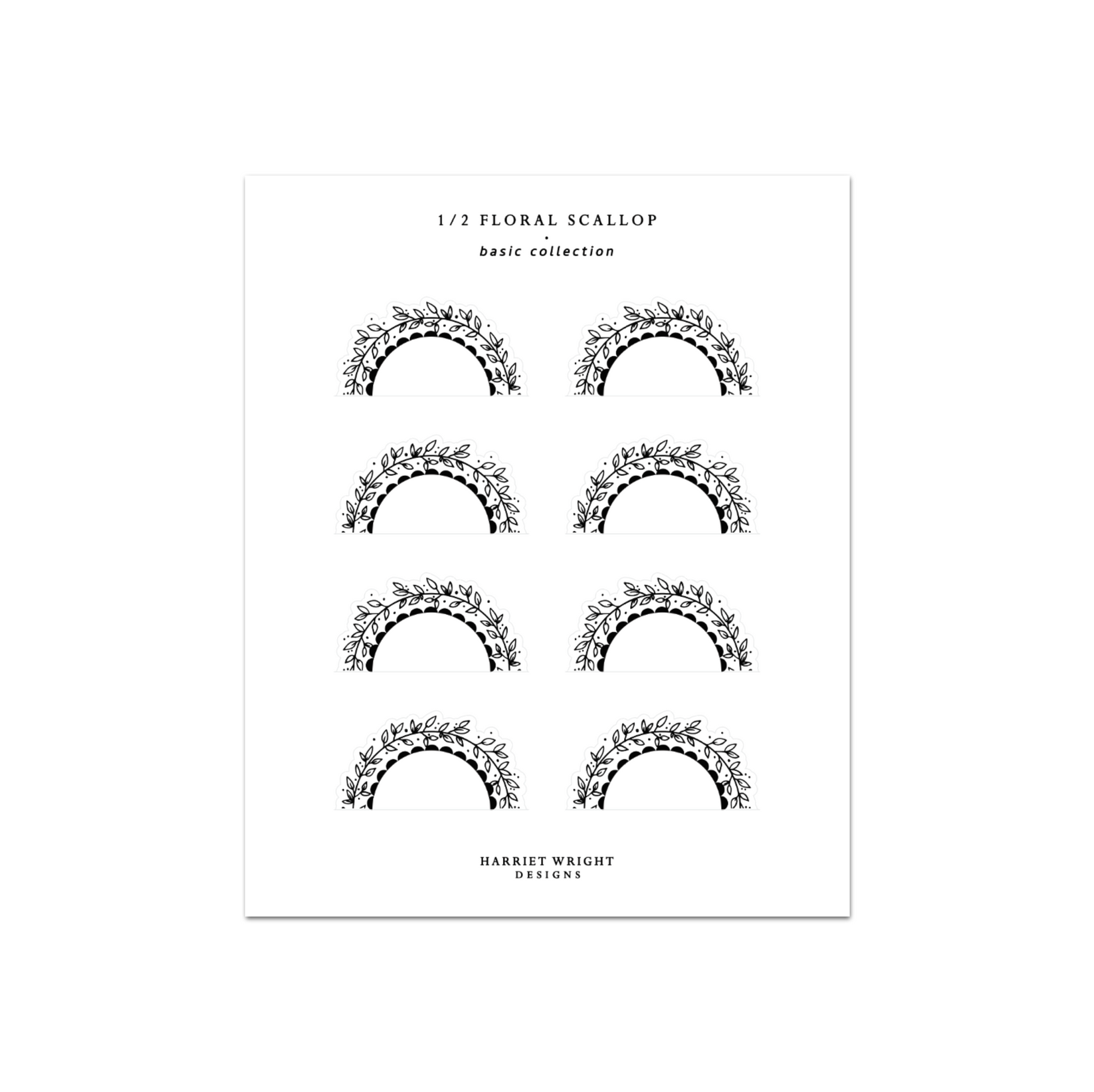 1/2 Floral Scallop || Basic Collection – Harriet Wright Designs
