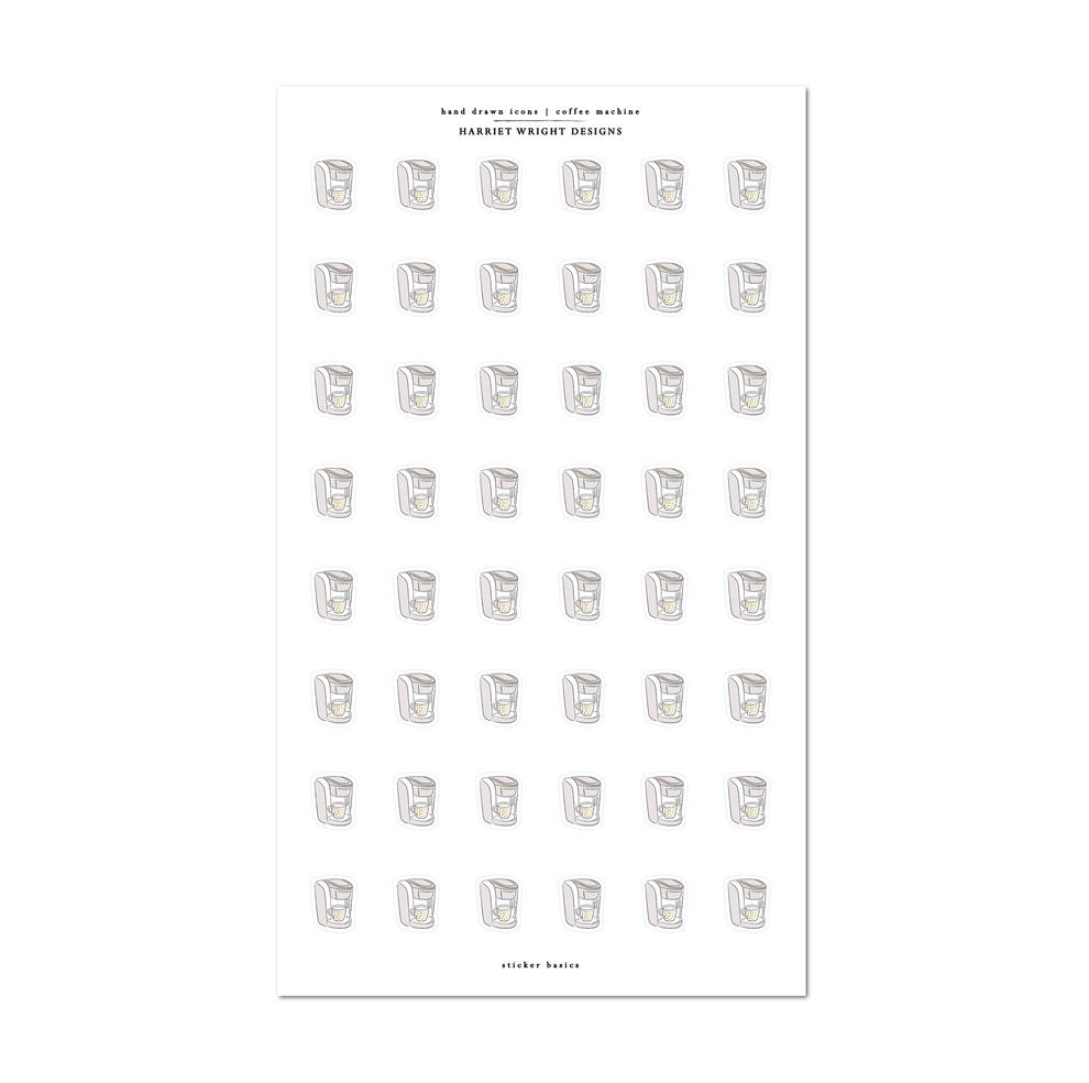 Hand Drawn Icons - Coffee Machine | Sticker Basics – Harriet Wright Designs