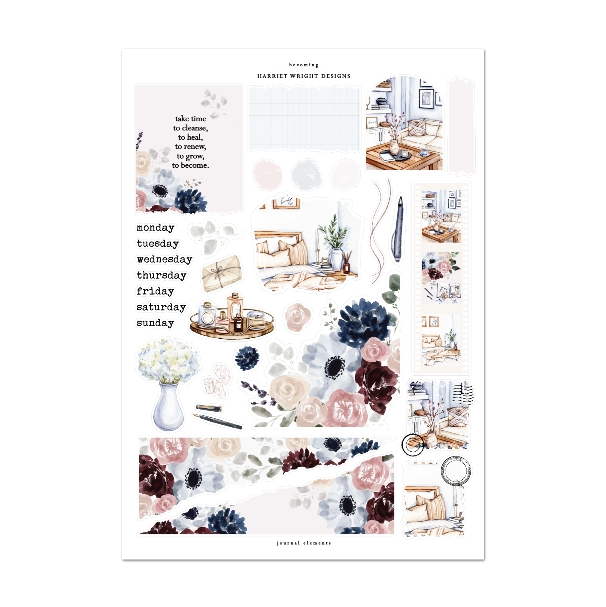 Becoming | Journal Elements – Harriet Wright Designs
