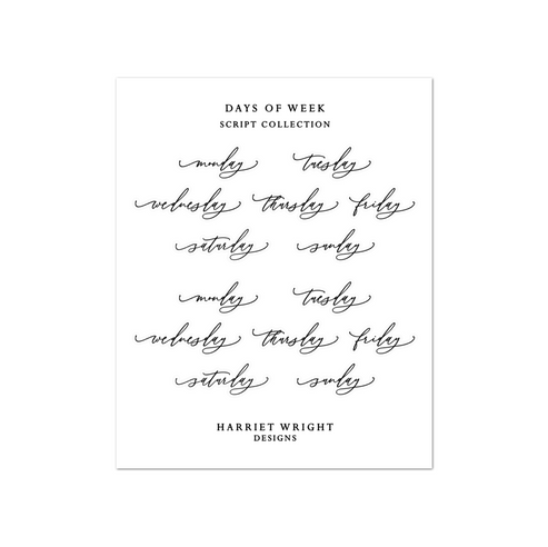 Days of Week || Script Collection – Harriet Wright Designs